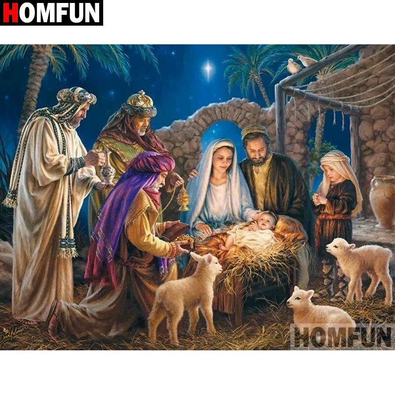 Алмазная живопись Homfun Религиозная фигура