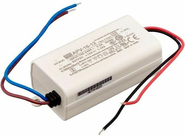 APV-16-12, AC/DC LED, 12В,1.25А,15Вт, IP42 блок питания для светодиодного освещения, тип пассивные компоненты