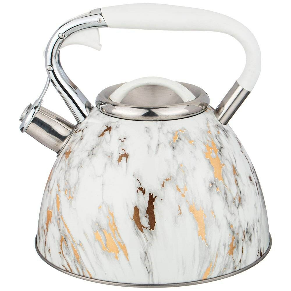 Чайник agness со свистком, серия fantasy, 3,0 л, индукционное капсульное дно