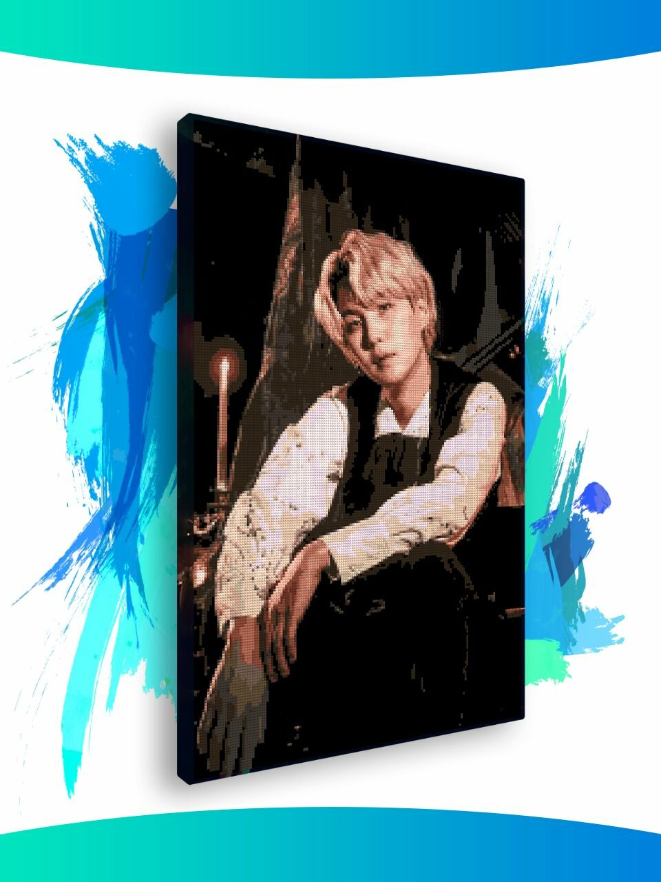 Алмазная мозаика на подрамнике - вышивка BTS - Suga 2 40 х 60 см