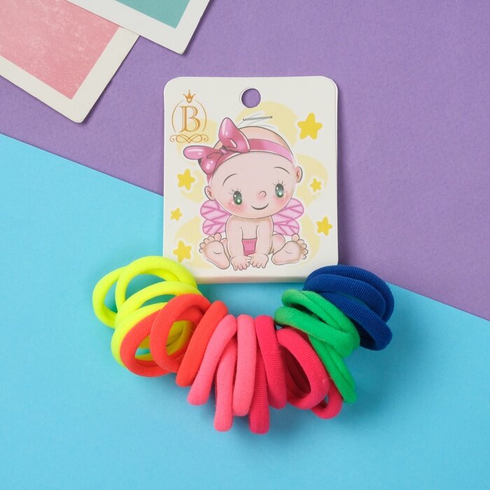 Резинки для волос Выбражулька «Карапуз», набор 20 шт, милашка, 2 см, яркие