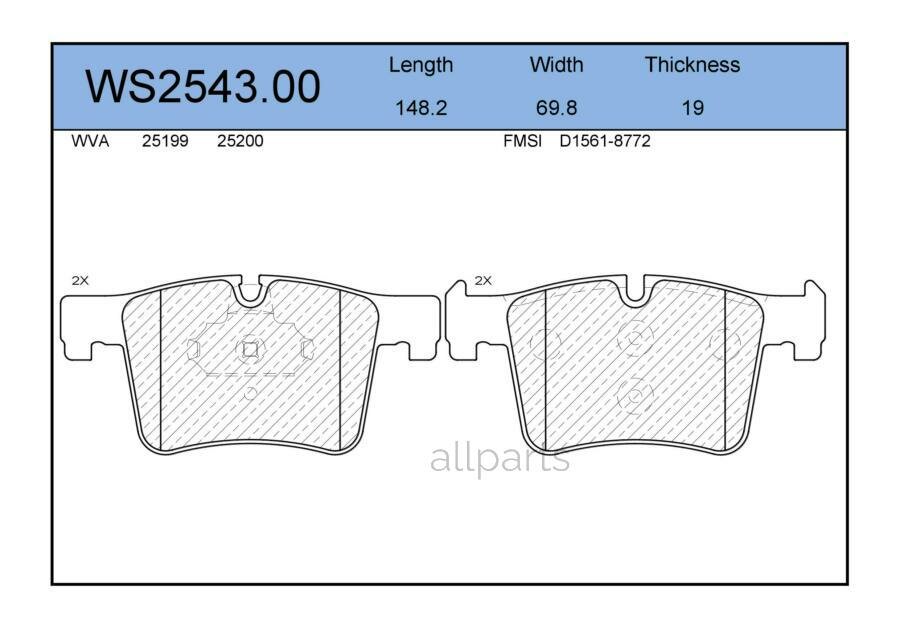 JEENICE WS254300 Колодки тормозные дисковые | перед |