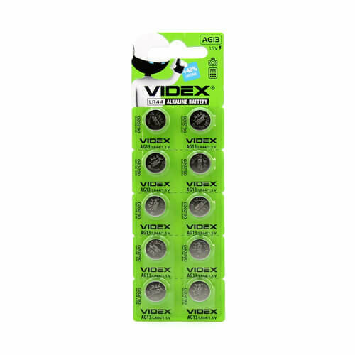 Алкалиновые часовые батарейки, 1.5 Вольт, размеры: 11.6x5.4 мм, также известные как LR44, G13, LR44, A76, GP76A, 357, SR44W.