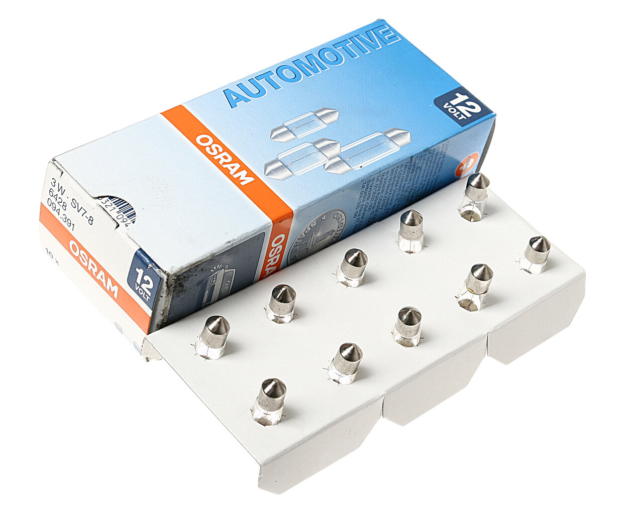 Лампа 12V C3W SV7-8 двухцокольная OSRAM 6428