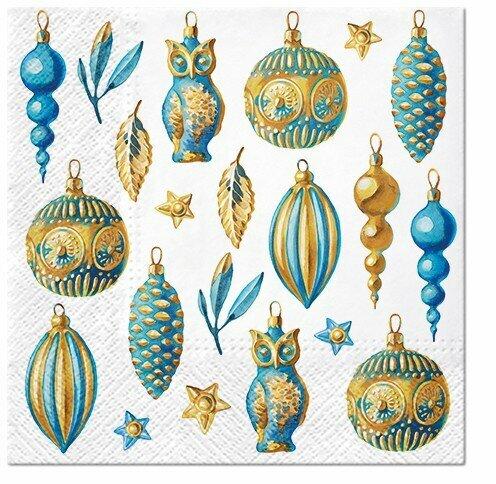 #SDL232800 Салфетка трехслойная для декупажа "Рождественское сияние" 33 x 33 см PAW Decor Collection 4 шт