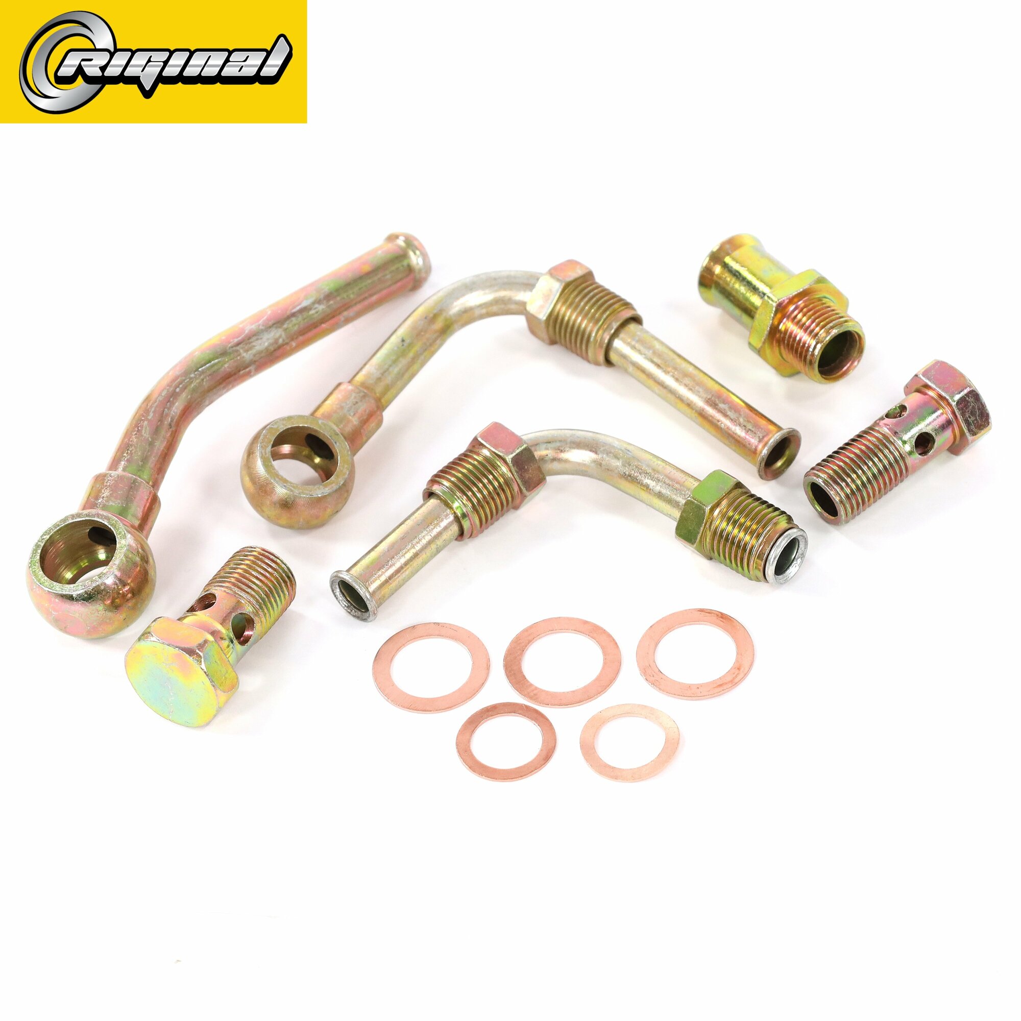 Комплект штуцеров ГУР Riginal, для ГАЗ 31105, нагнетательный и сливной штуцер