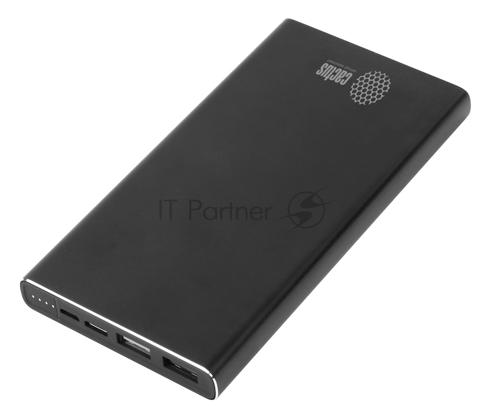 Мобильный аккумулятор Cactus CS-PBFSJT-10000 Li-Pol 10000mAh 2.1A+2.1A черный 2xUSB материал алюмини