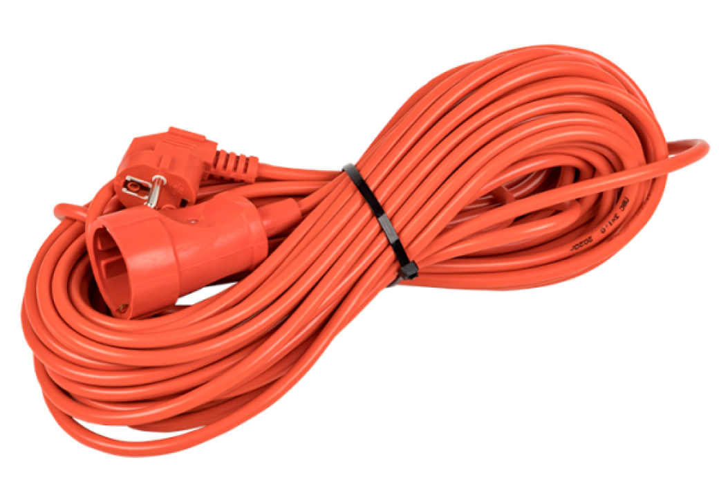 Удлинитель шнур силовой EKF / ЕКФ PROxima Зевс 2.0 с заземлением, провод ПВС 3х1 оранжевый, 1 штепсельное гнездо, 16А 3.5кВт, 20м, USB02-16-310-1-20 / электрика