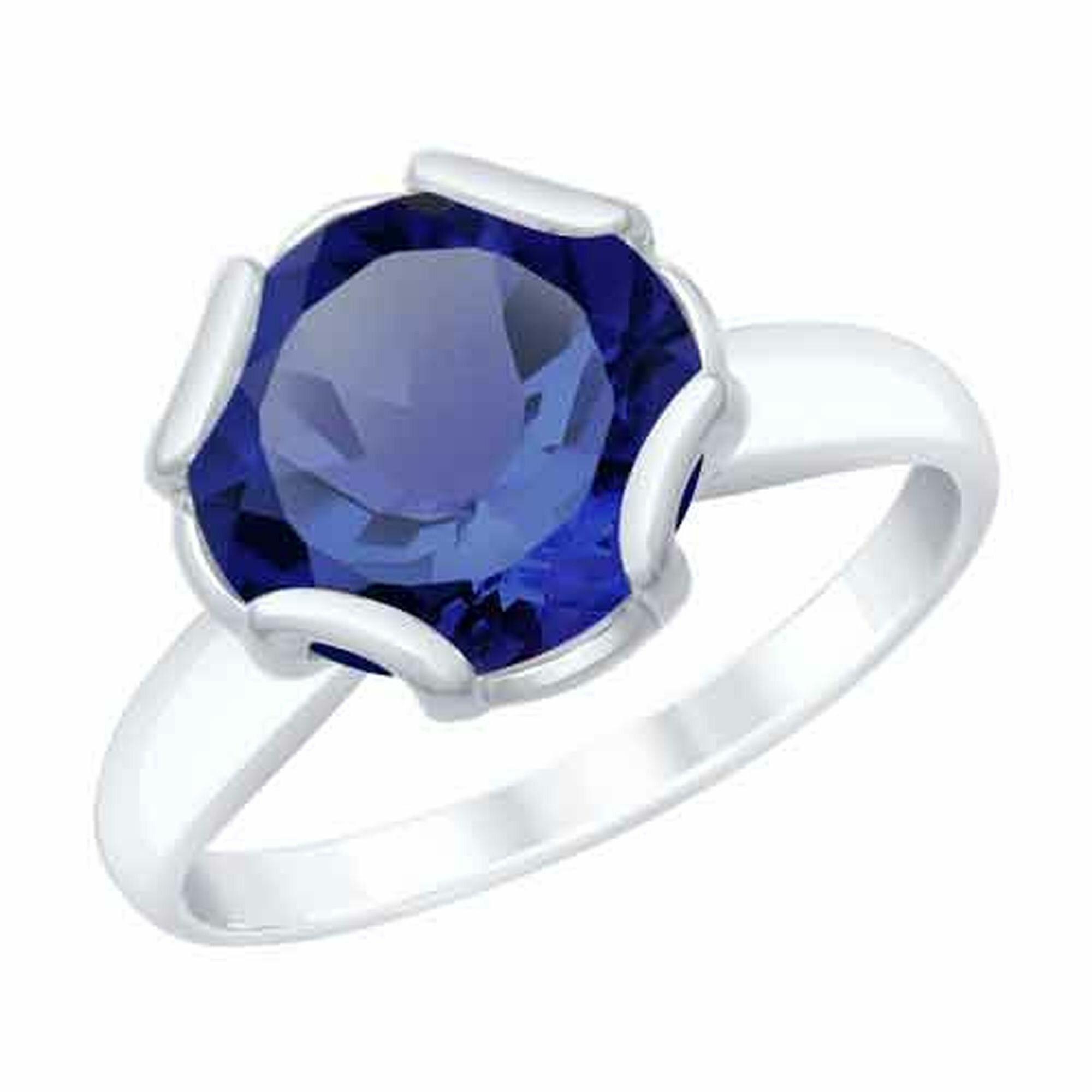 Кольцо, серебро, 925 проба, родирование, корунд