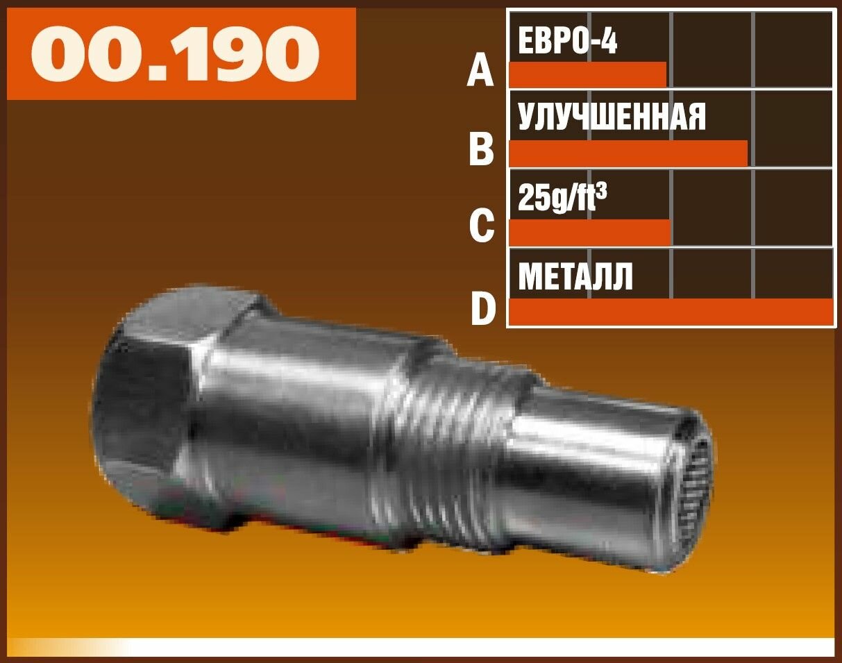 Обманка лямбда-зонда (эмулятор датчика кислорода) Transmaster Universal 00190 Честные Обманки прямая с металлическим мини катализатором напыление улучшенное 25g/ft3 Евро 4