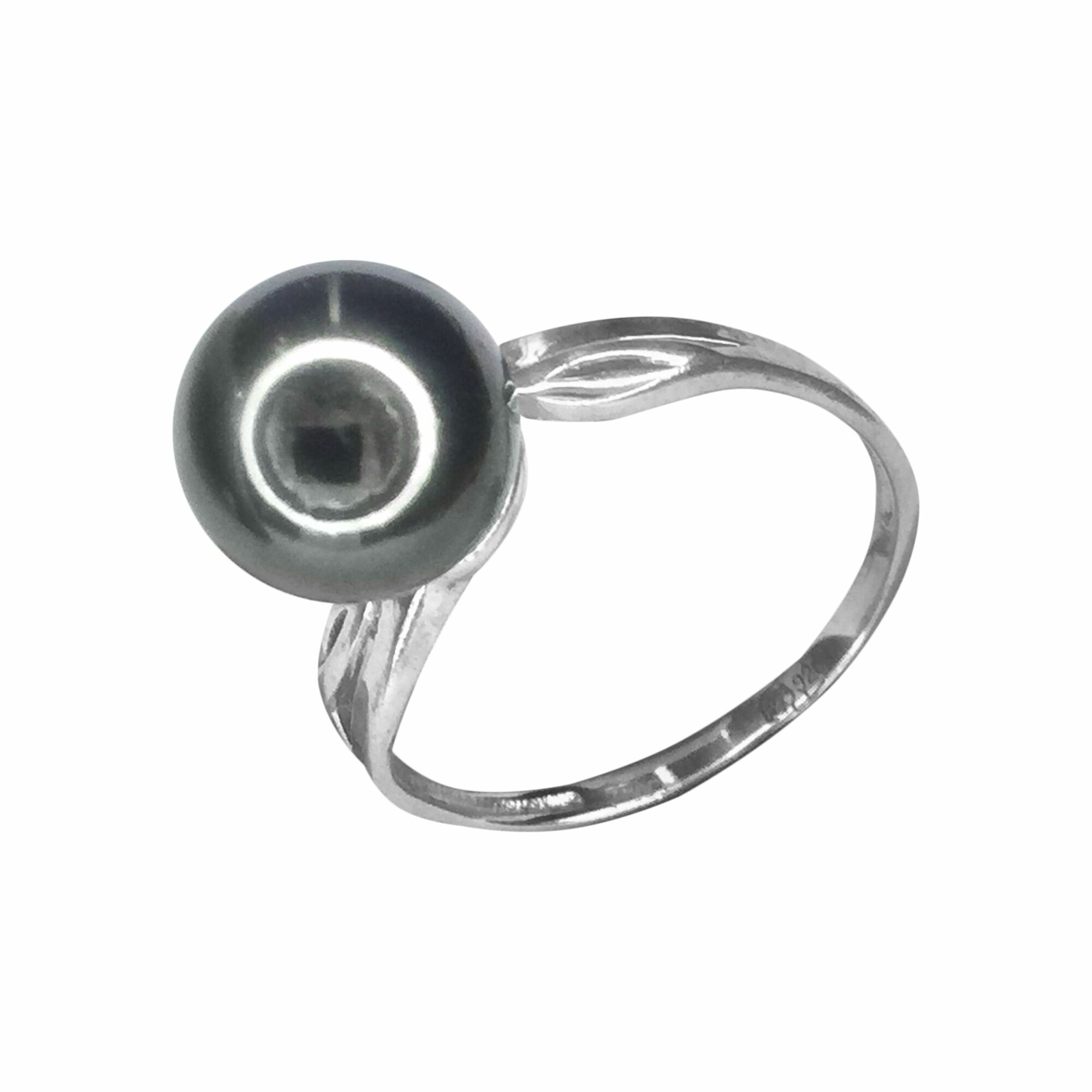 Кольцо тонкое, серебро, 925 проба, родирование, жемчуг