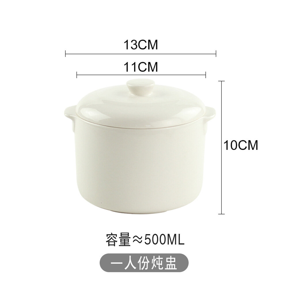 ⭐1-местная керамическая кастрюля для тушения с внутренним вкладышем, водонепроницаемая суповая кастрюля для домашнего использования, с крышкой, суповая чашка с двойными ушками для добавки из птичьего гнезда⭐