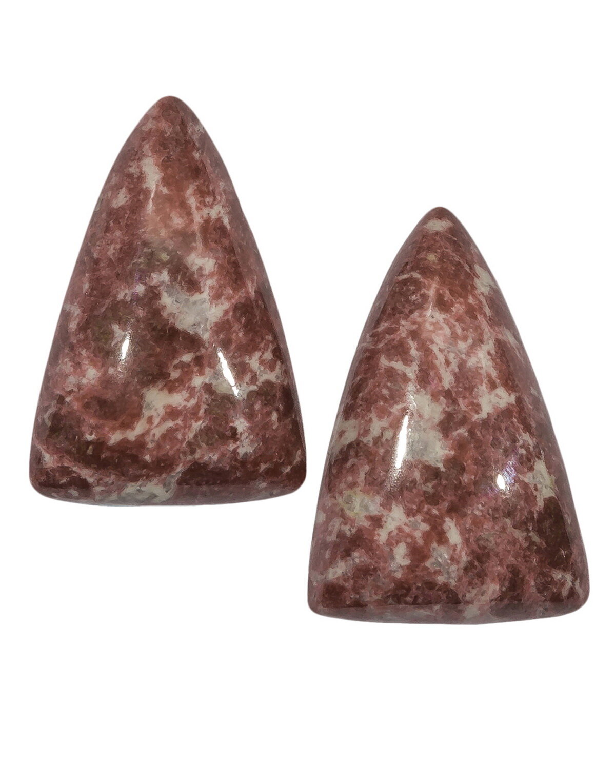 Кабошон Тулит темный, размер: (пара), размер: 31х21х7 мм, натуральный минерал.