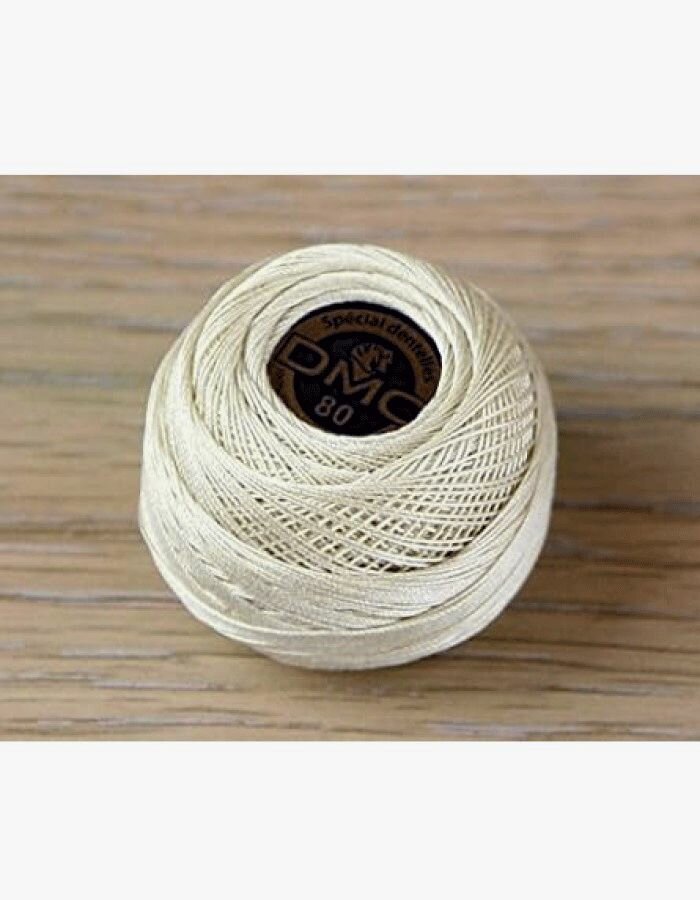 Нити DMC Dentelles для вязания кружева, 100% хлопок, 5 гр. (90 м.), цвет: ecru