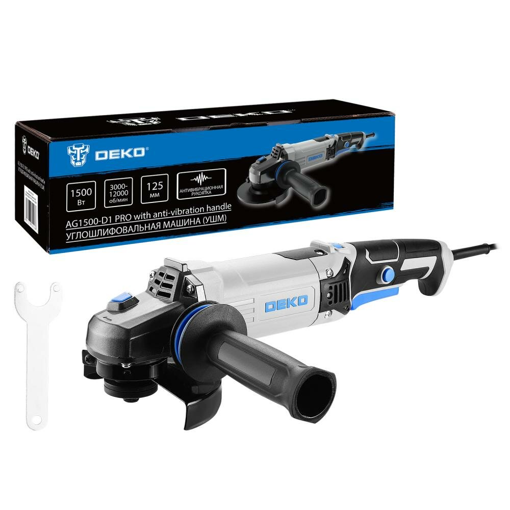 Углошлифовальная машина (УШМ) DEKO AG1500-D1 PRO, 125мм, 1500 Вт 083-1028