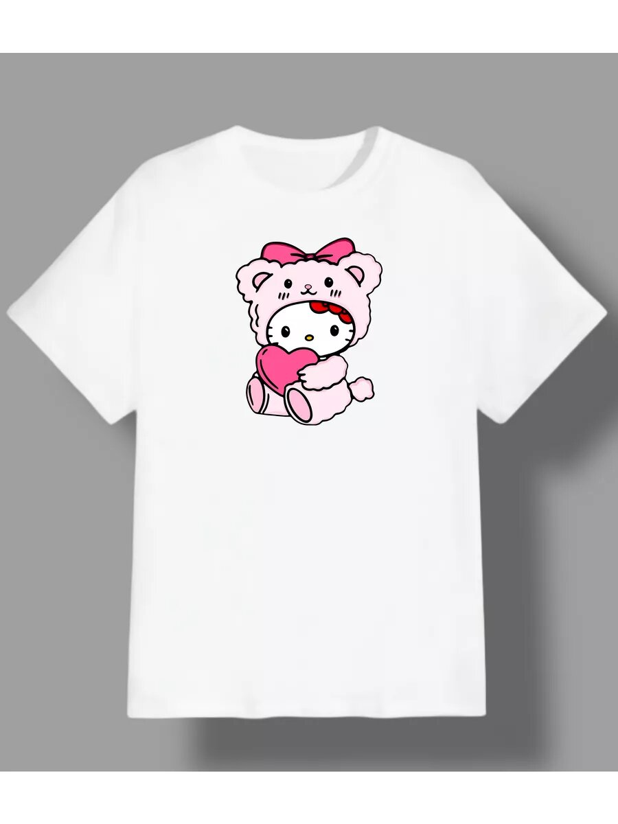Футболка hello kitty с сердечком
