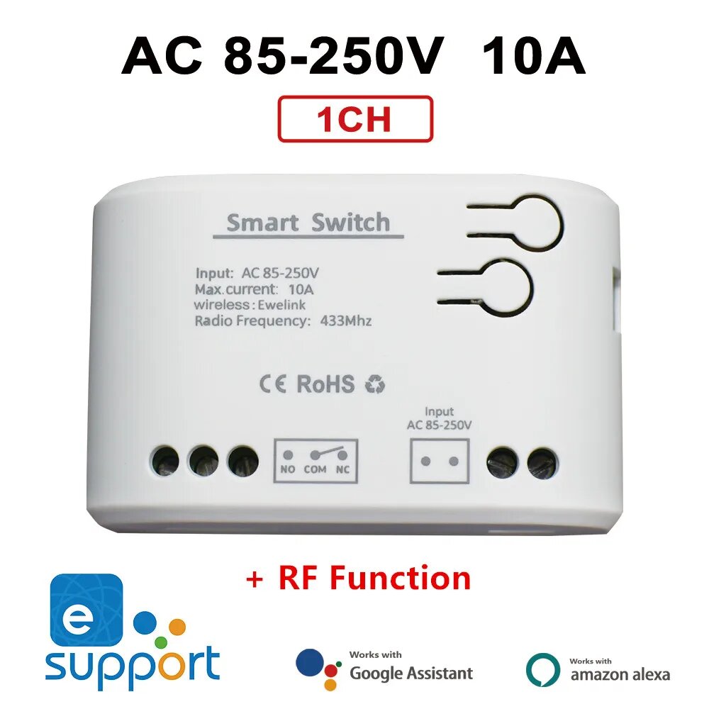 Scimagic-RC Ewelink RF 433mhz WiFi модуль переключателя 1 канала AC 85-250V