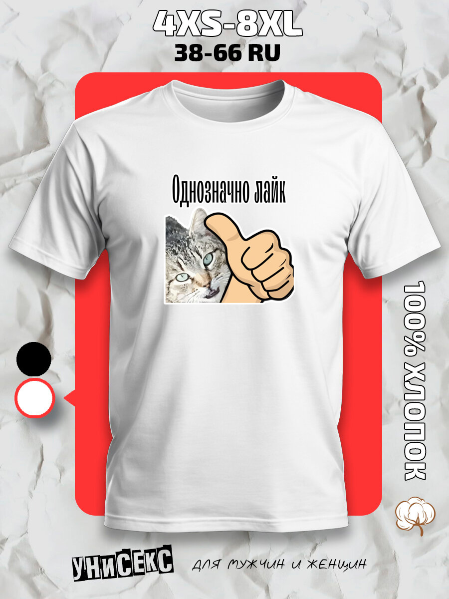 Футболка с принтом мемный кот