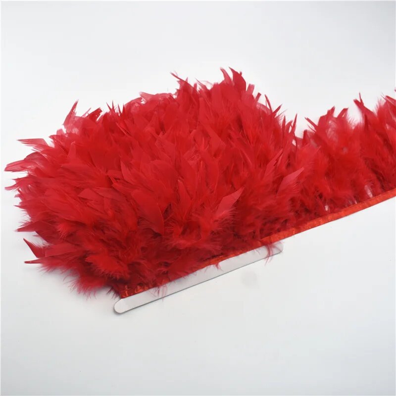 Красная лента из перьев 10 м, Color: 4. Red