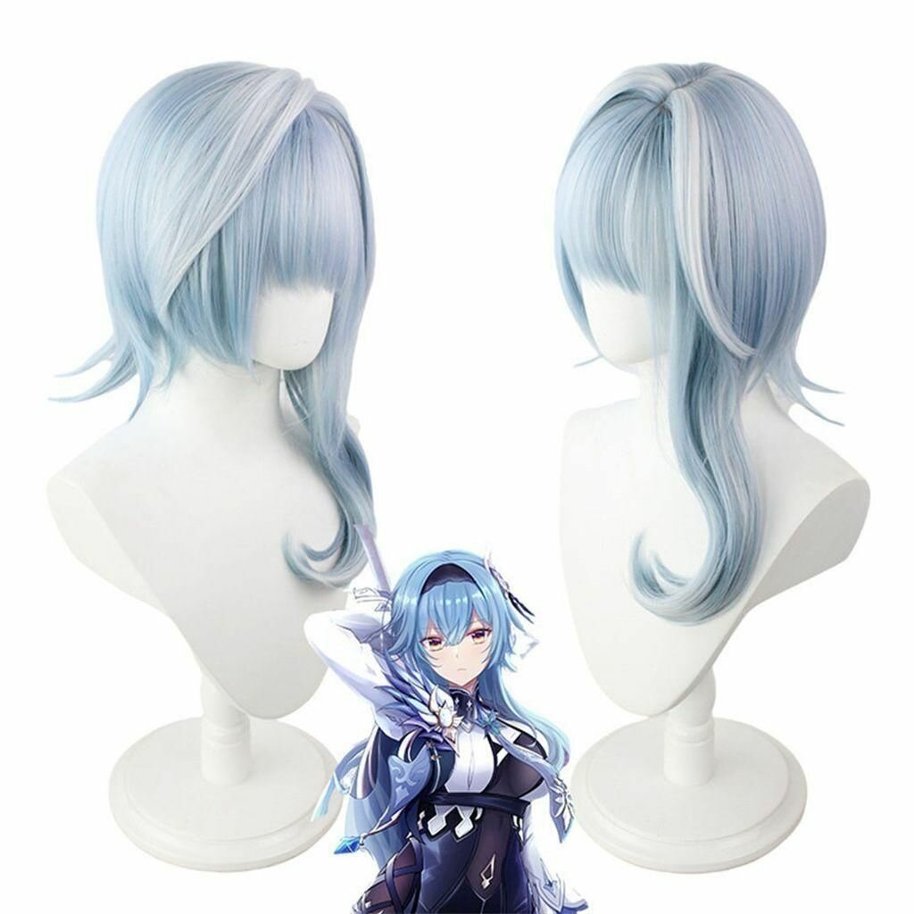 Anime Manga Game Genshin Impact Eula Halloween Carnival Party Cosplay Wig мультфильм аниме косплей парик