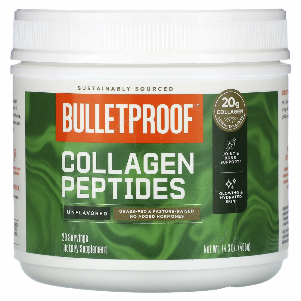 BulletProof, пептиды коллагена, без добавок, 405 г (14,3 унции)
