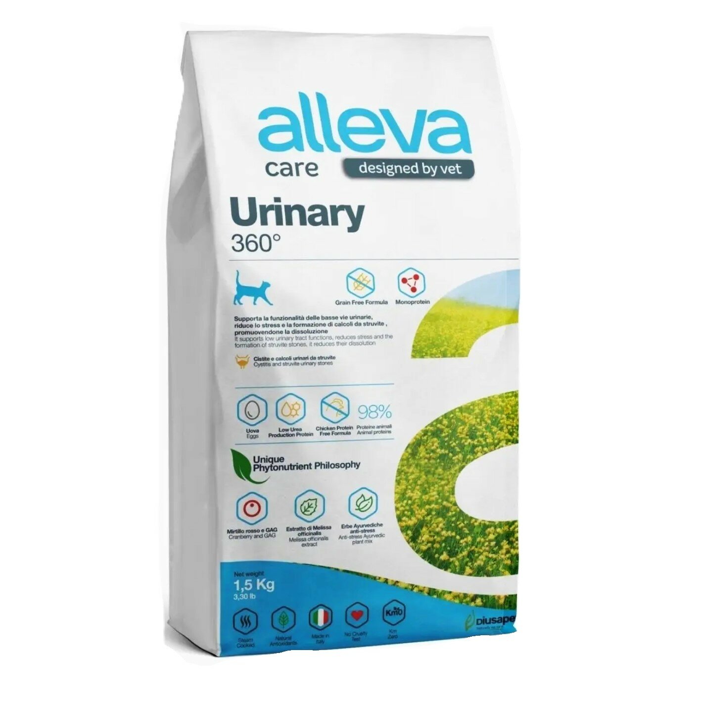 ALLEVA CARE Сухой корм для кошек Уринари 360˚ 1,5кг