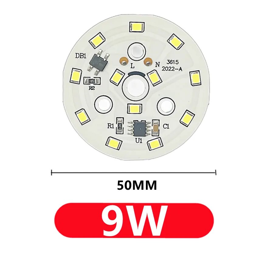 Светодиодный чип 9W Cold white 50мм