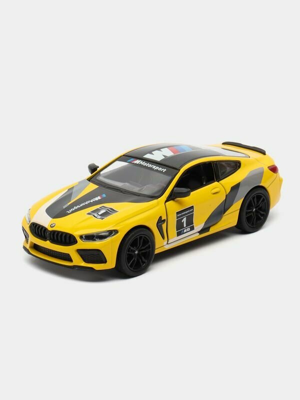 Металлическая машинка BMW M8 Competition Coupe 1:38 kinsmart KT5425D KT5425DF-YELLOW