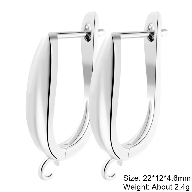Серебряные серьги-кольца, 2 пары, White Gold