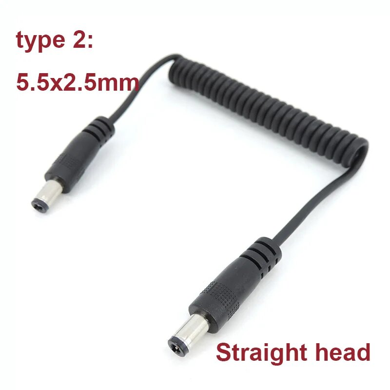 QvvCev удлинитель кабеля питания DC 5,5x2,1 мм / 5,5x2,5 мм черный 100 см Type 2