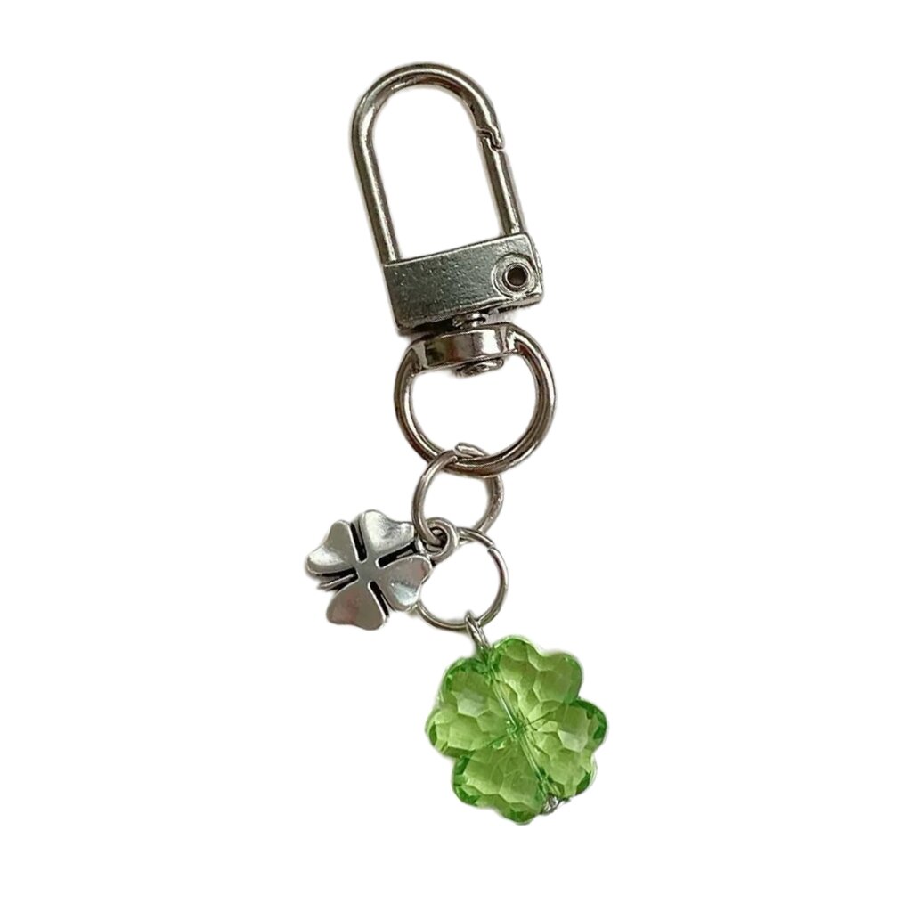 Стильный брелок для телефона с клевером, ручной работы, из акрила и сплава, для сумок и повседневного использования