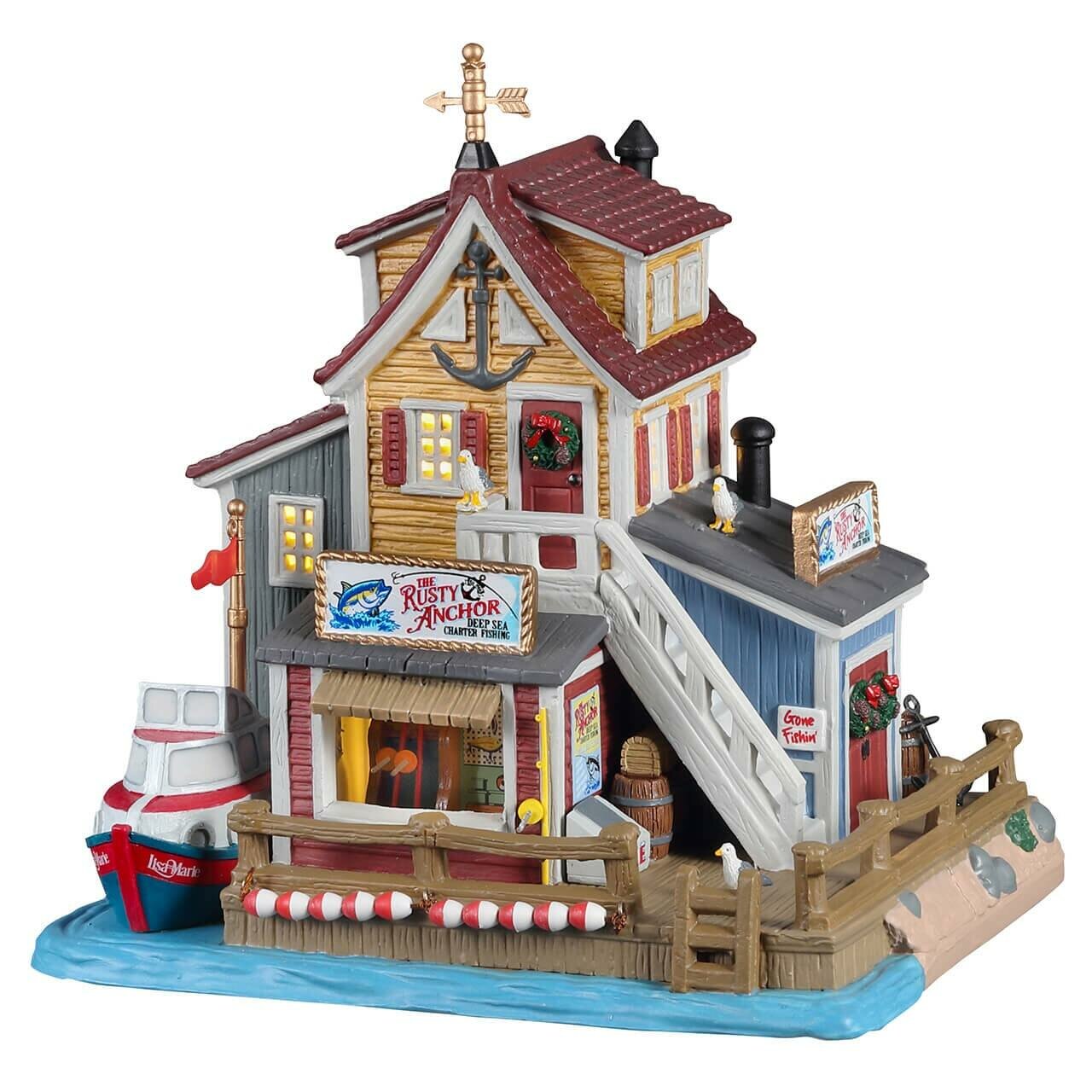Сувенир керамический Lemax Дом на воде Ржавый якорь 19,7 х 18,9 х 15,3 см.