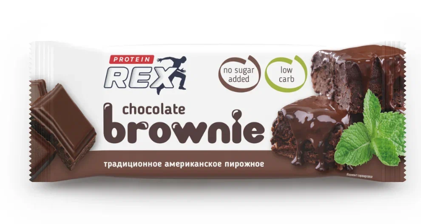 Пирожное Proteinrex Брауни, протеиновое Классическое, 50 гр