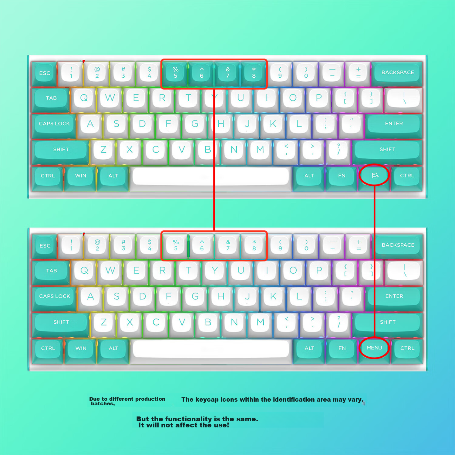 Проводная механическая клавиатура REDRAGON M61, бело-зеленая, с магнитной осью, 8K, RT-клавиатура, RGB