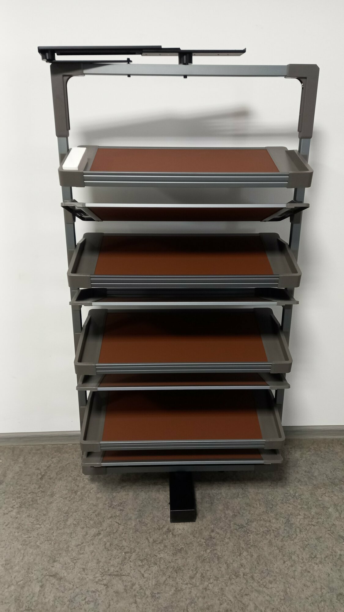 Карусельная обувница 6 полок, ширина полки 64см, телескопическая рама 1155-1255мм