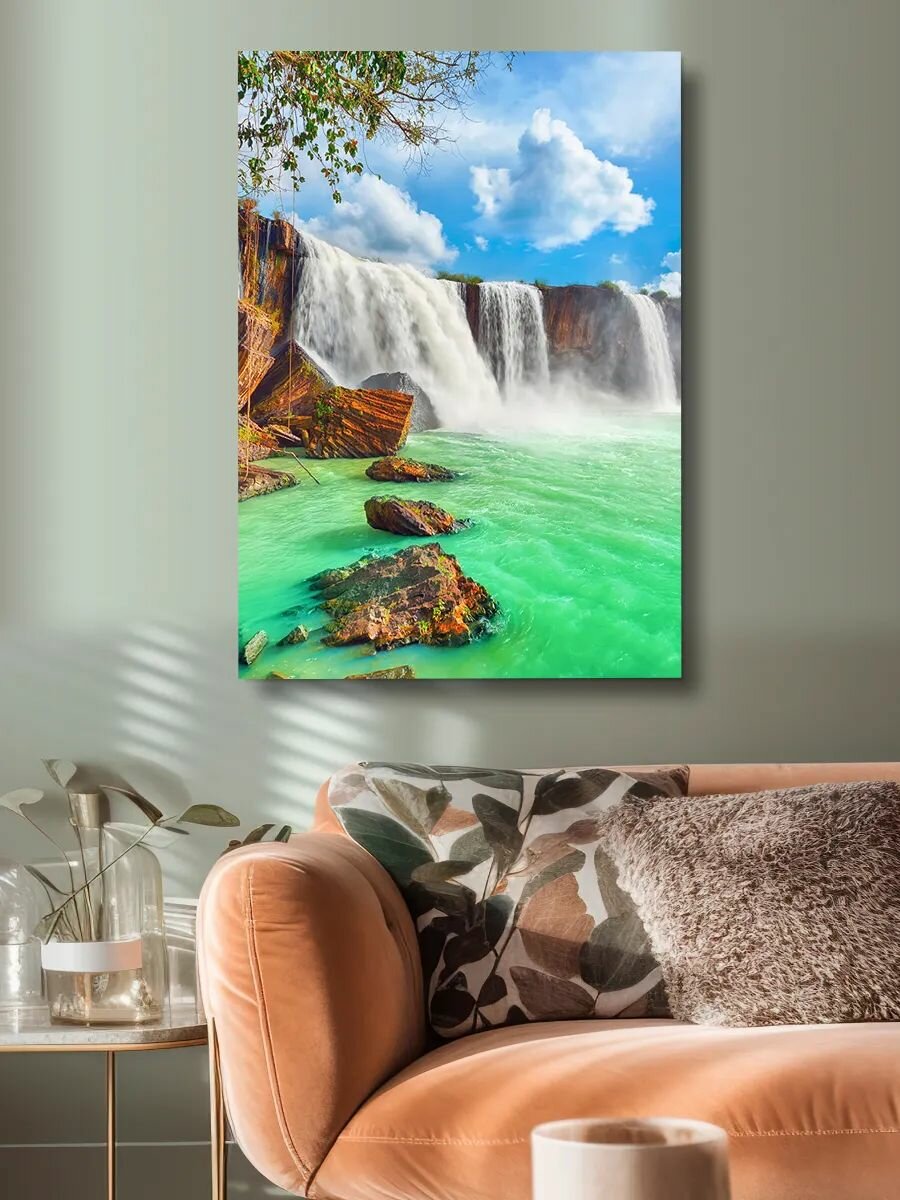 Картина "Водопад Драй нур", интерьерная 50х70см 1шт.