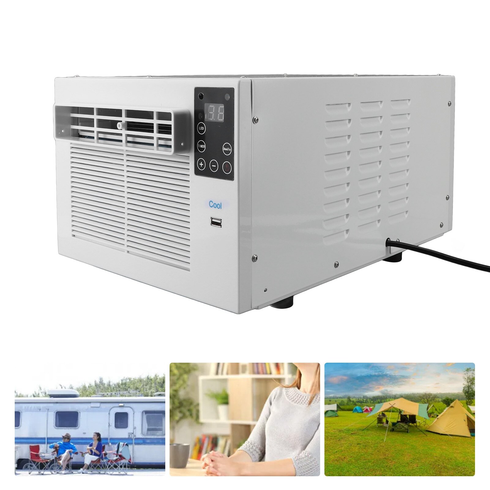 Переносной кондиционер 1900BTU 280W Мини мобильный кондиционер с пультом дистанционного управления для дома общежития офиса кемпинга питомников Евроконнектор 220V