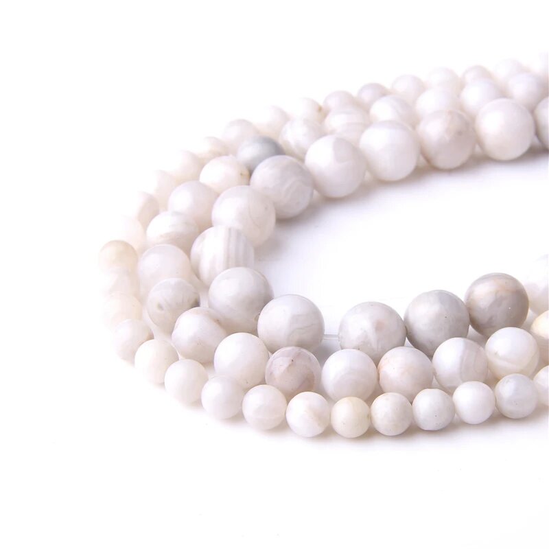 Бусины из натурального камня Vinswet 4-12 мм Белый, 8 mm about 48 beads, 3 Crazy agate white