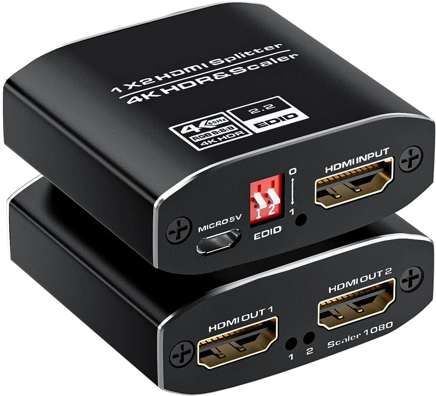 HDMI-сплиттер Duorem 4K 1 в 2 с USB кабелем