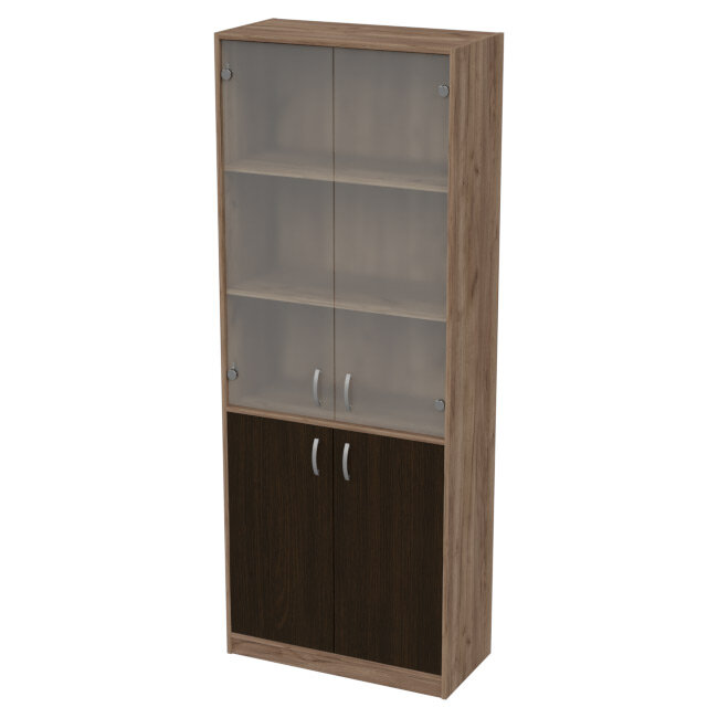 Шкаф Меб-фф Офисный шкаф ШБ-3+А-5 матовый цвет Дуб Крафт+Венге 77/37/201