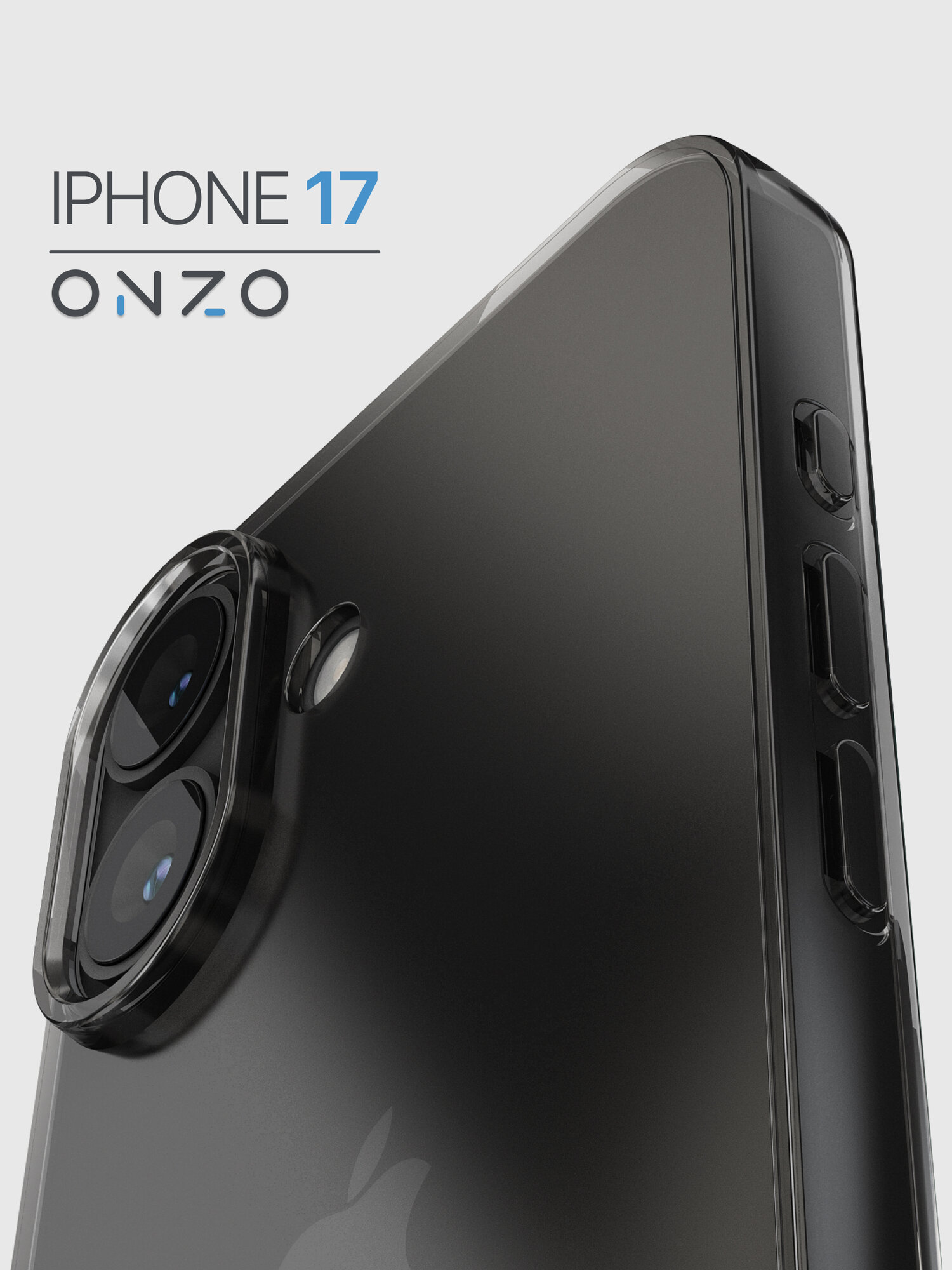 Темно-прозрачный чехол на Айфон 17 / Защитный бампер для iPhone 17 тонкий