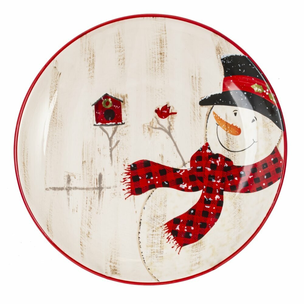 Тарелка новогодняя, 24х24х2,5 см KSM-822307
