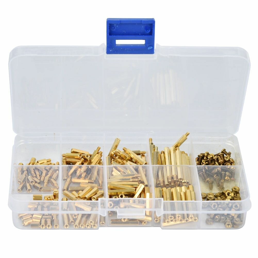 320 шт. Набор латунных стоек M2, комплект винтов с шестигранной прокладочной гайкой папа-мама , латунные винты-стойки для электроники и проектов сделай сам