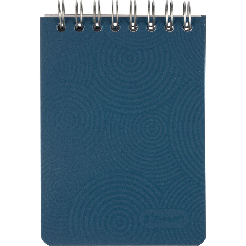 Блокнот Комус на спирали, синий, А7, 80л клетка