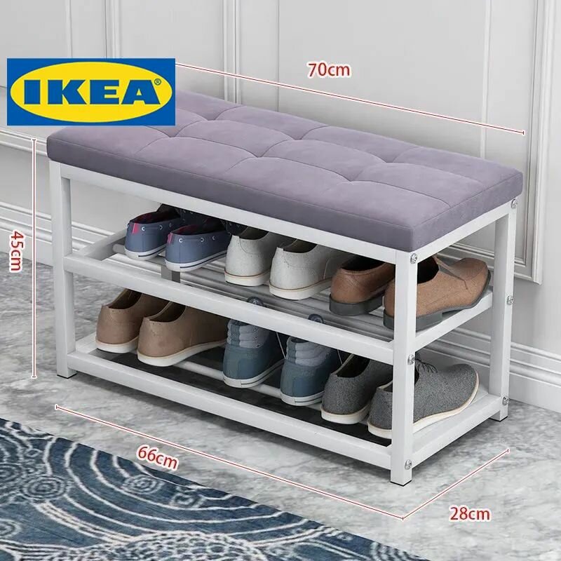 Банкетка обувница -банкетка с полкой для хранения обуви, Экокожа