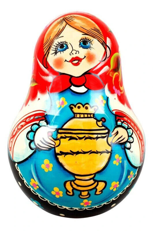 Неваляшка "Девочка с самоваром", 14см