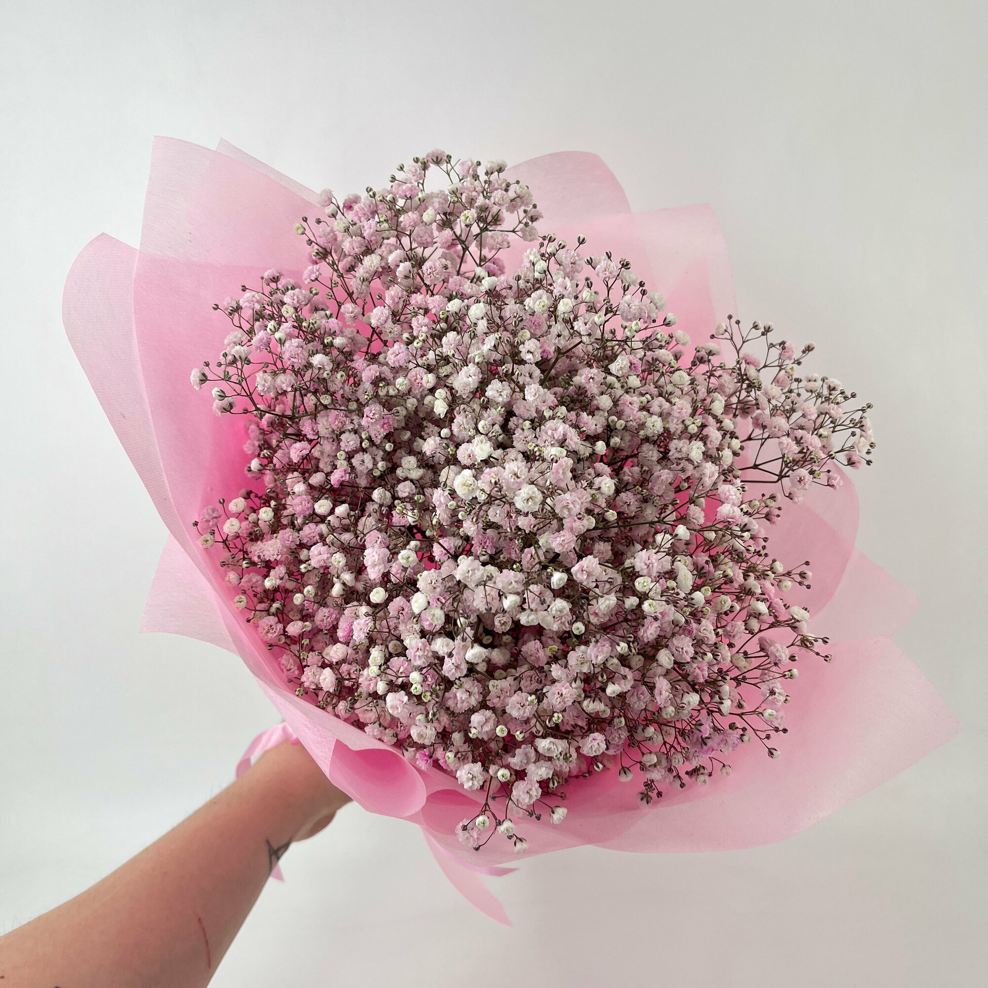 Букет Fluffy из розовой гипсофилы