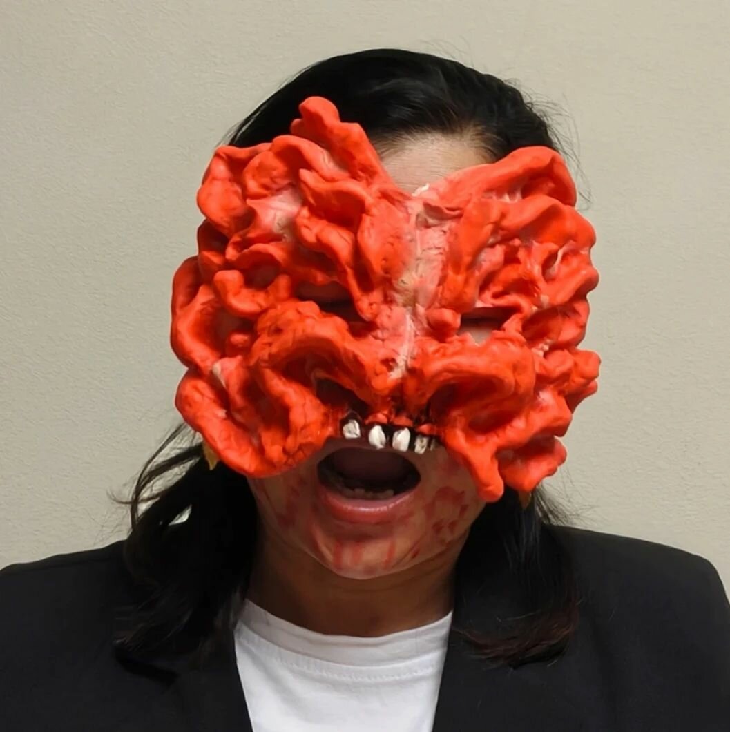 Красная полумаска гриба-кликера из "The Last of Us", страшный аксессуар для косплея зомби, рождественские подарки