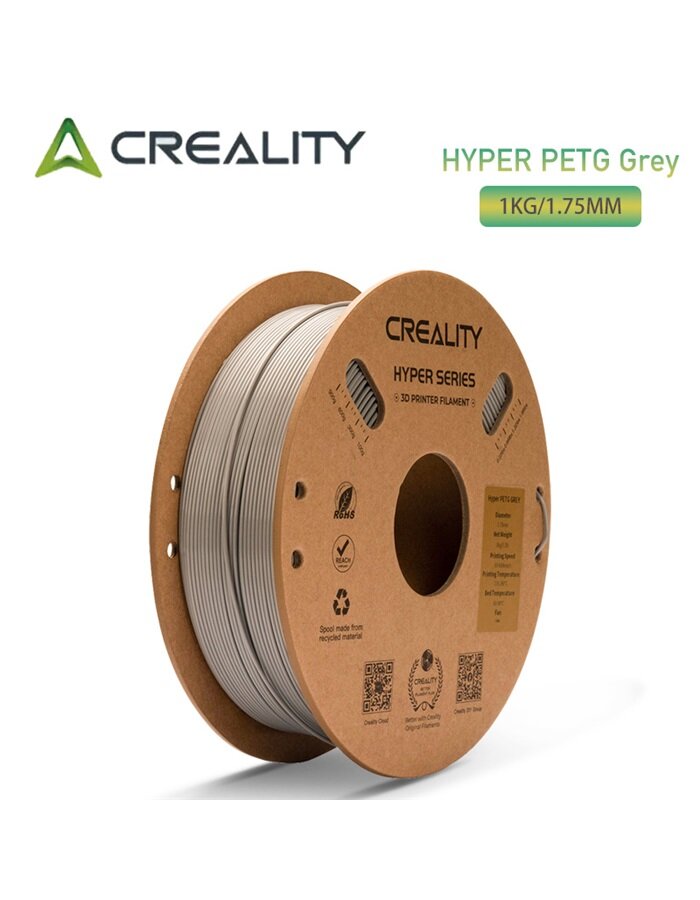 Катушка Creality Hyper-PETG, для 3D принтеров, 1.75мм, серая, 1КГ