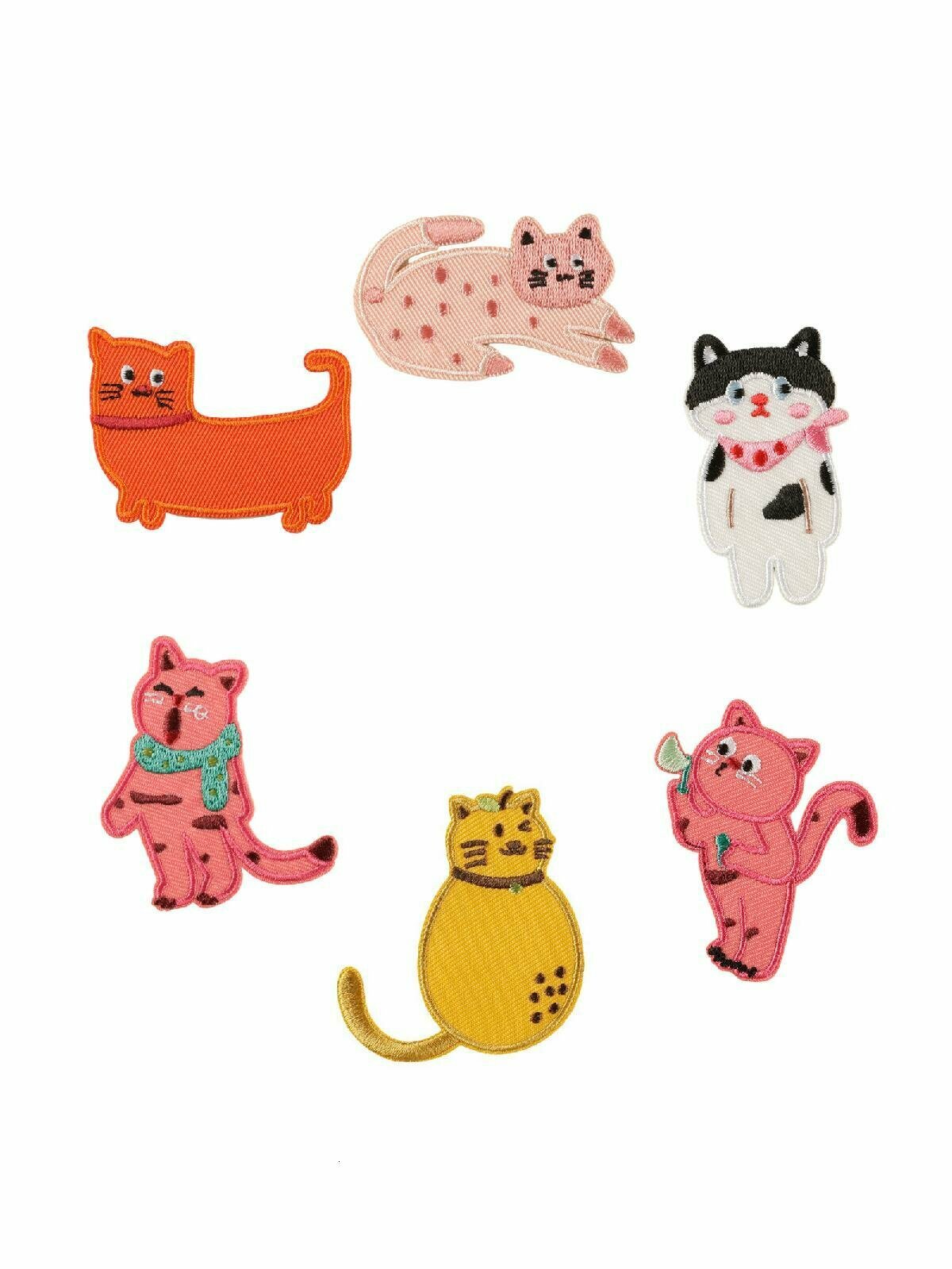 Наклейки с котами, 6 шт, 6 комплектов